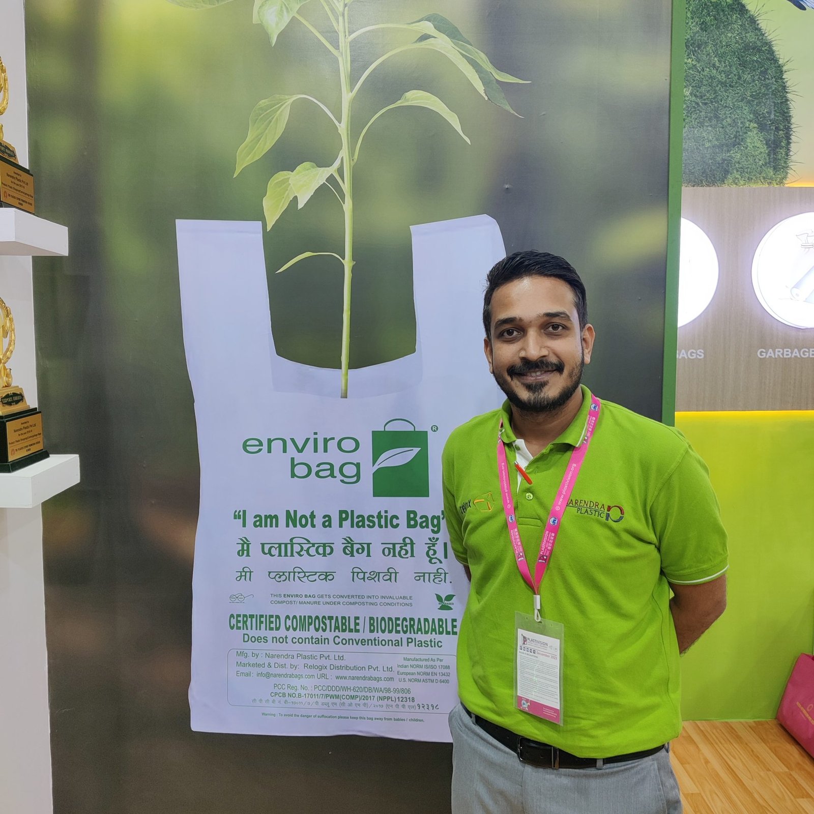Relogix Distribution promotes compostable bags at Plastivision 2023